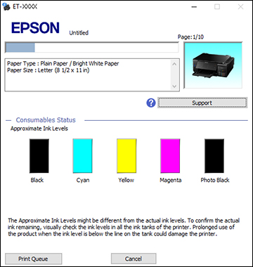 Checking Print Status - Windows