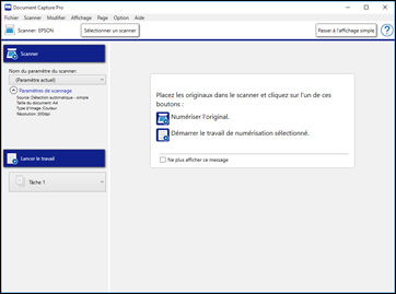 Numérisation à l'aide de Document Capture Pro en affichage standard - Windows