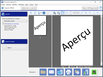 Numérisation à l'aide de Document Capture Pro en affichage standard - Windows
