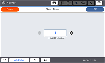 Changing the Sleep Timer Settings
