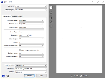 Scanning in Epson Scan 2
