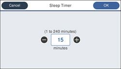 Changing the Sleep Timer Settings