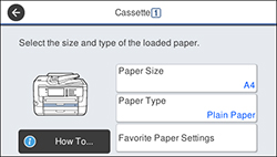 Selecting the Paper Settings for Each Source - Control Panel