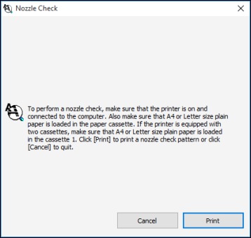 Checking the Nozzles Using a Computer Utility