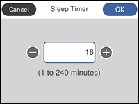 Changing the Sleep Timer Settings