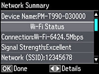 Printing a Network Status Sheet