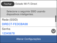 Ativar o modo Wi-Fi Direct