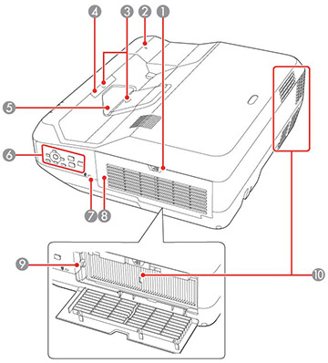 Projector Parts - Top/Side