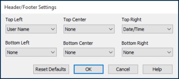 Header/Footer Settings - Windows