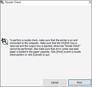 Checking the Nozzles Using a Computer Utility