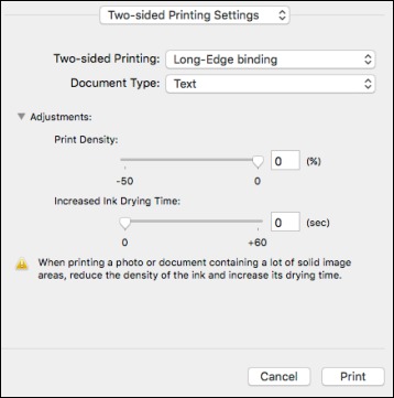 Selecting Double-sided Printing Settings - Mac