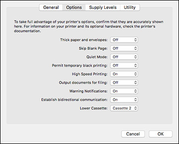 Enabling the Optional Paper Cassette - Mac