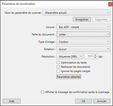 Numérisation à l'aide de Document Capture Pro en affichage simple - Windows