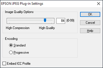 Epson JPEG File Settings