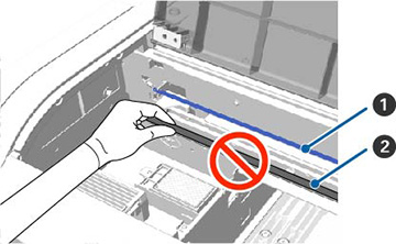 Cleaning the Encoder Strip (Carriage Scale) and Replacing the Air Filter