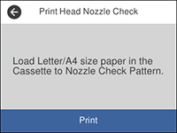 Checking the Nozzles Using the Product Control Panel