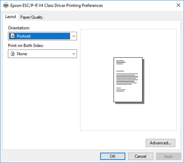 Selecting Print Settings - Windows 10 S