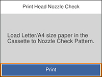Checking the Nozzles Using the Product Control Panel