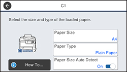 Selecting the Paper Settings for Each Source - Control Panel