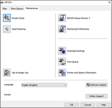 Selecting Extended Settings - Windows