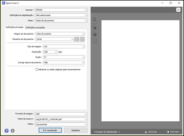 Digitalização no Epson Scan 2