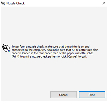 Checking the Nozzles Using a Computer Utility