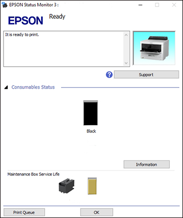 Checking Ink and Maintenance Box Status - Windows