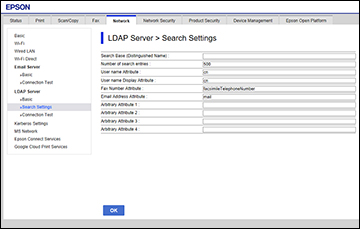 Configuring the LDAP Server and Selecting Search Settings