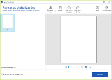 Digitalização de documento no Epson ScanSmart