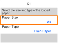 Selecting the Paper Settings for Each Source - Control Panel