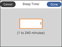 Changing the Sleep Timer Settings