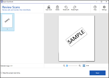 Scanning a Document in Epson ScanSmart