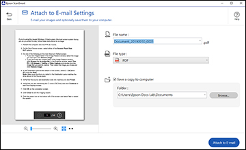 Attaching a Scan to Email