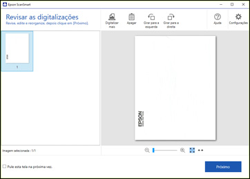 Digitalização de documento no Epson ScanSmart