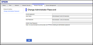 Changing the Administrator Password in Web Config