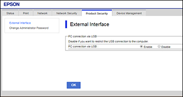 Disabling the External Interface