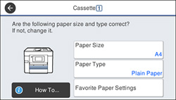 Selecting the Paper Settings for Each Source - Control Panel