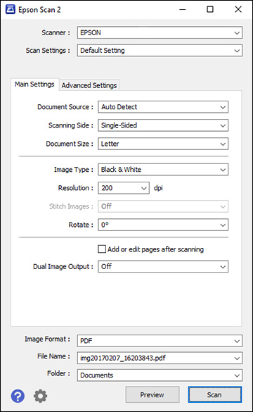 Starting a Scan Using the Epson Scan 2 Icon