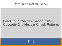 Checking the Nozzles Using the Product Control Panel