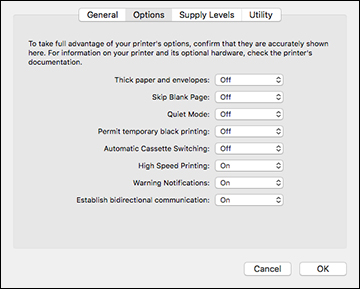 Selecting Printing Preferences - Mac