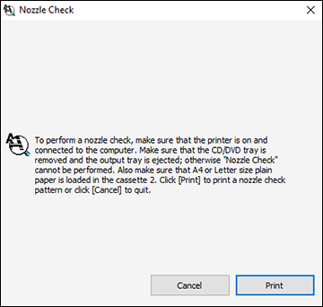Checking the Nozzles Using a Computer Utility