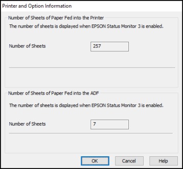 Checking the Sheet Counter - Windows