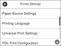 Selecting Printer Language and Interface Settings