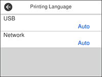 Selecting Printer Language and Interface Settings