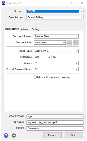 Starting a Scan Using the Epson Scan 2 Icon