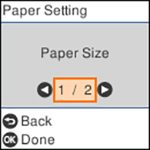 Selecting the Paper Settings - Control Panel