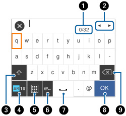 Entering Characters on the LCD Screen