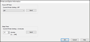 Changing the Power Off and Sleep Timer Settings - Windows