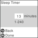 Changing the Sleep Timer Settings