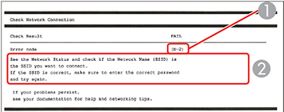 Network Connection Report Codes and Messages